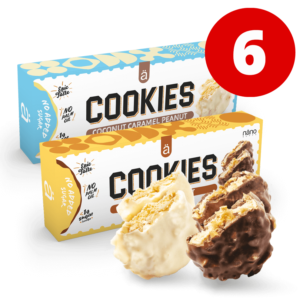 Bland selv 6 kasser Näno Supps Cookies 48x16g.