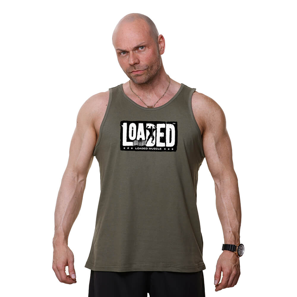 Loaded Barcode Tank Washed Green fra Loaded Wear